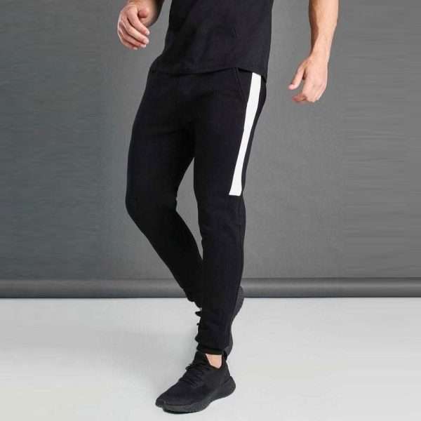 Buy Black Joggers For Men With Sleek Side Panels By Manja